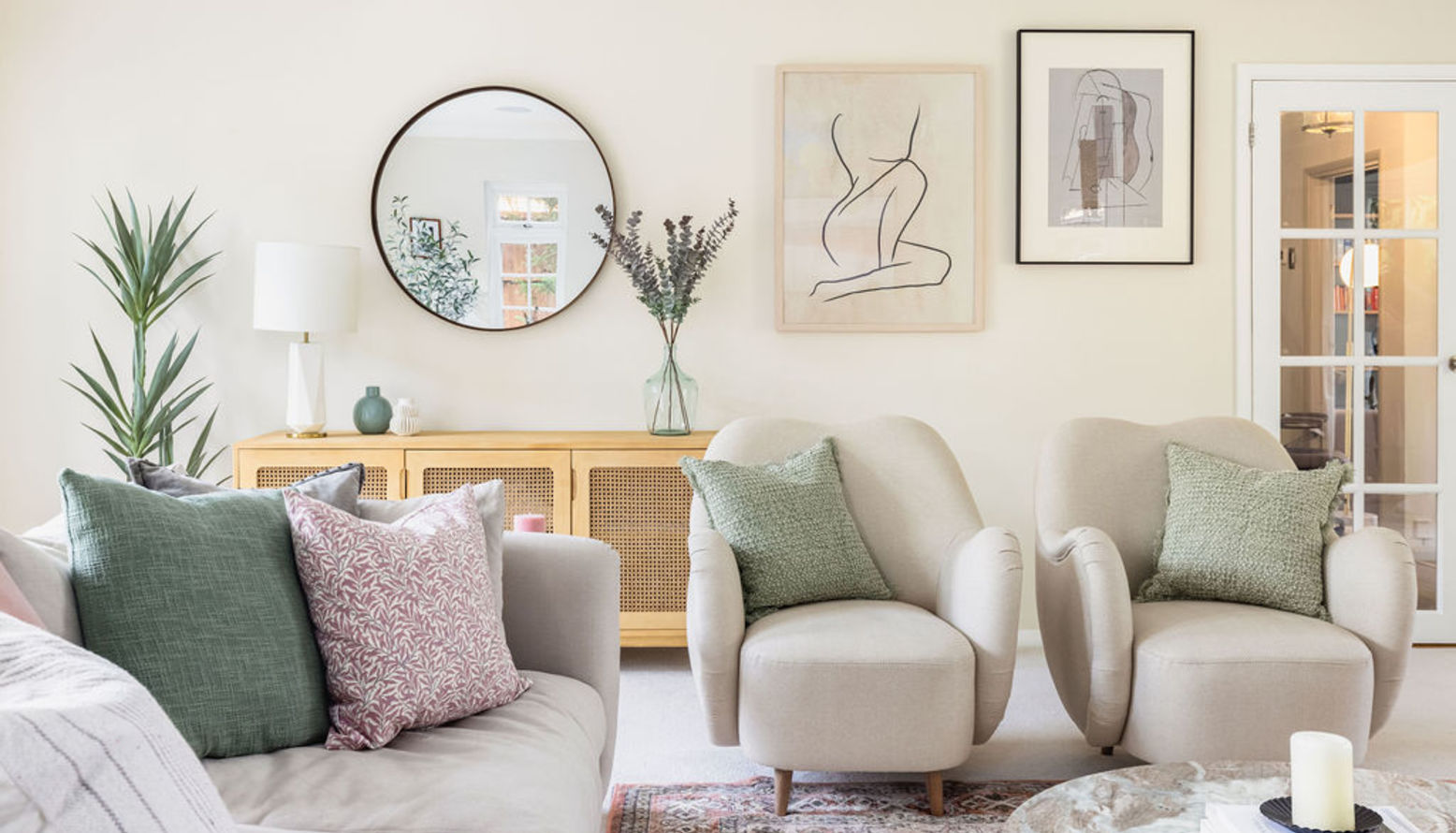Soft and neutral formal living Room | My Bespoke Room