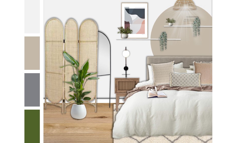 Primary bedroom with unique feature wall | My Bespoke Room