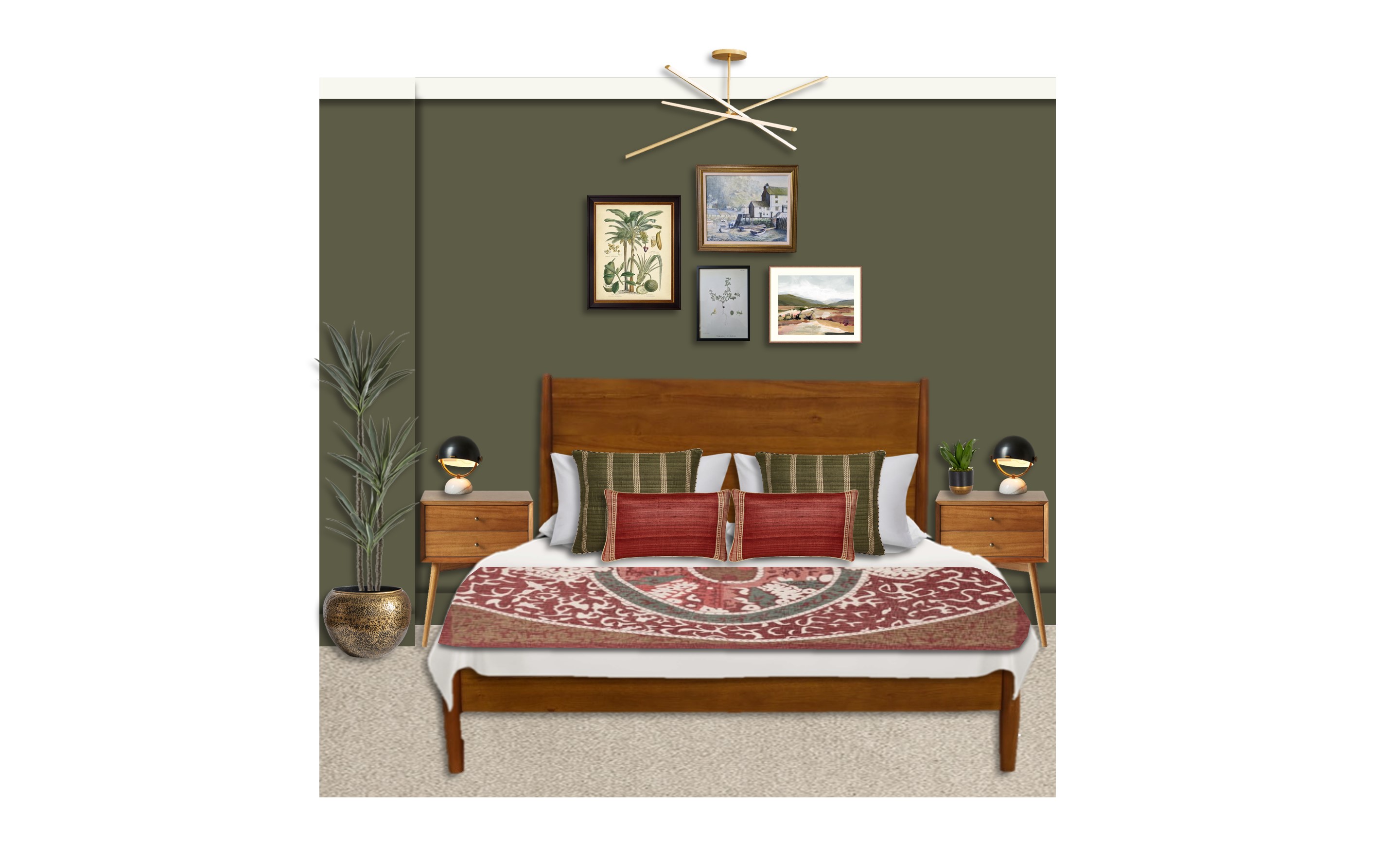 Alexas Green And Brass Moody Bedroom My Bespoke Room