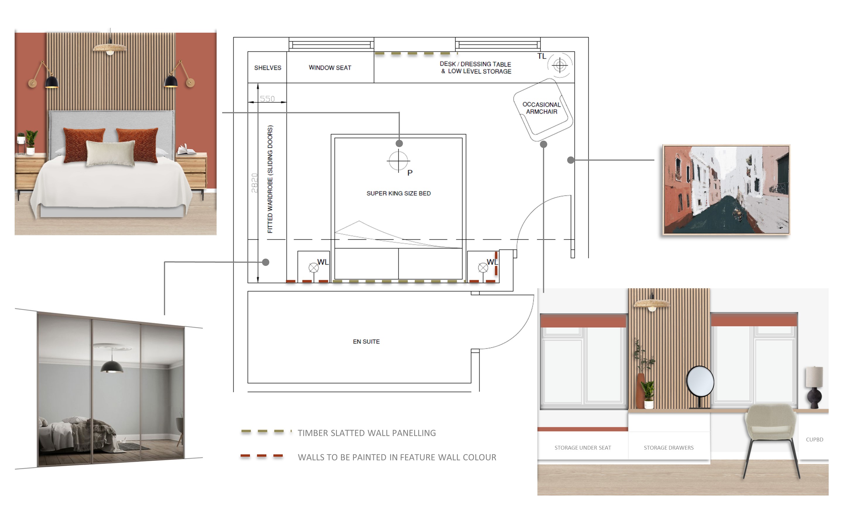 Warm toned loft bedroom | My Bespoke Room